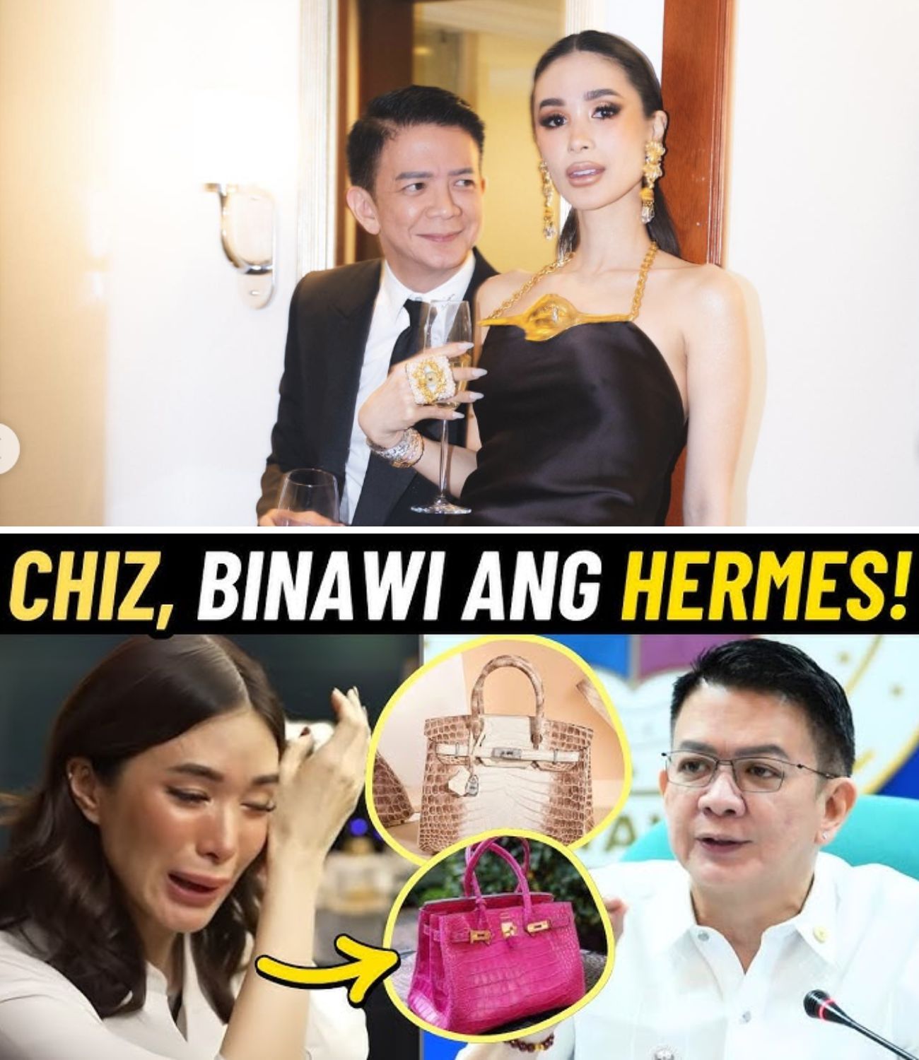 Si Senador Chiz Escudero Diumano ay Kinukuha ang Hermes Bag na Regalo Mula kay Heart Evangelista ...